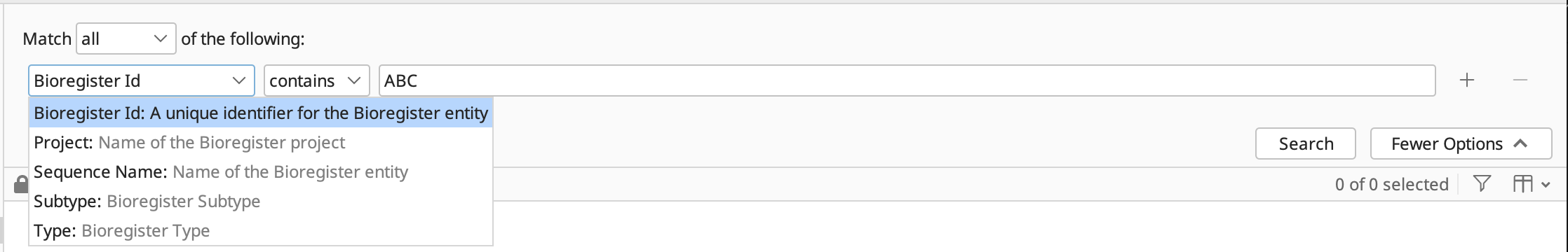 Search sequences in Dotmatics Bioregister – Geneious