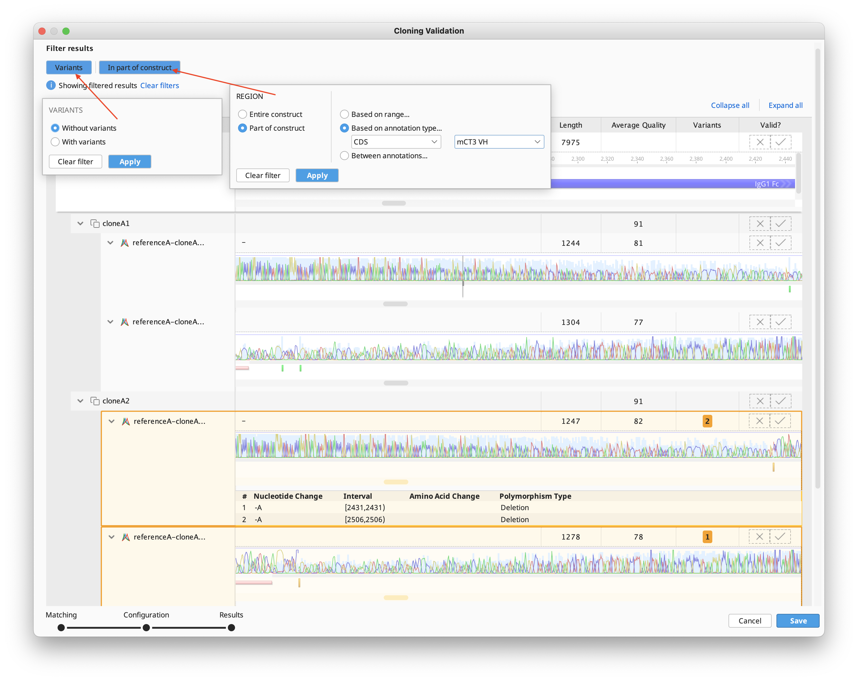 How to use the Cloning Validation tool – Geneious