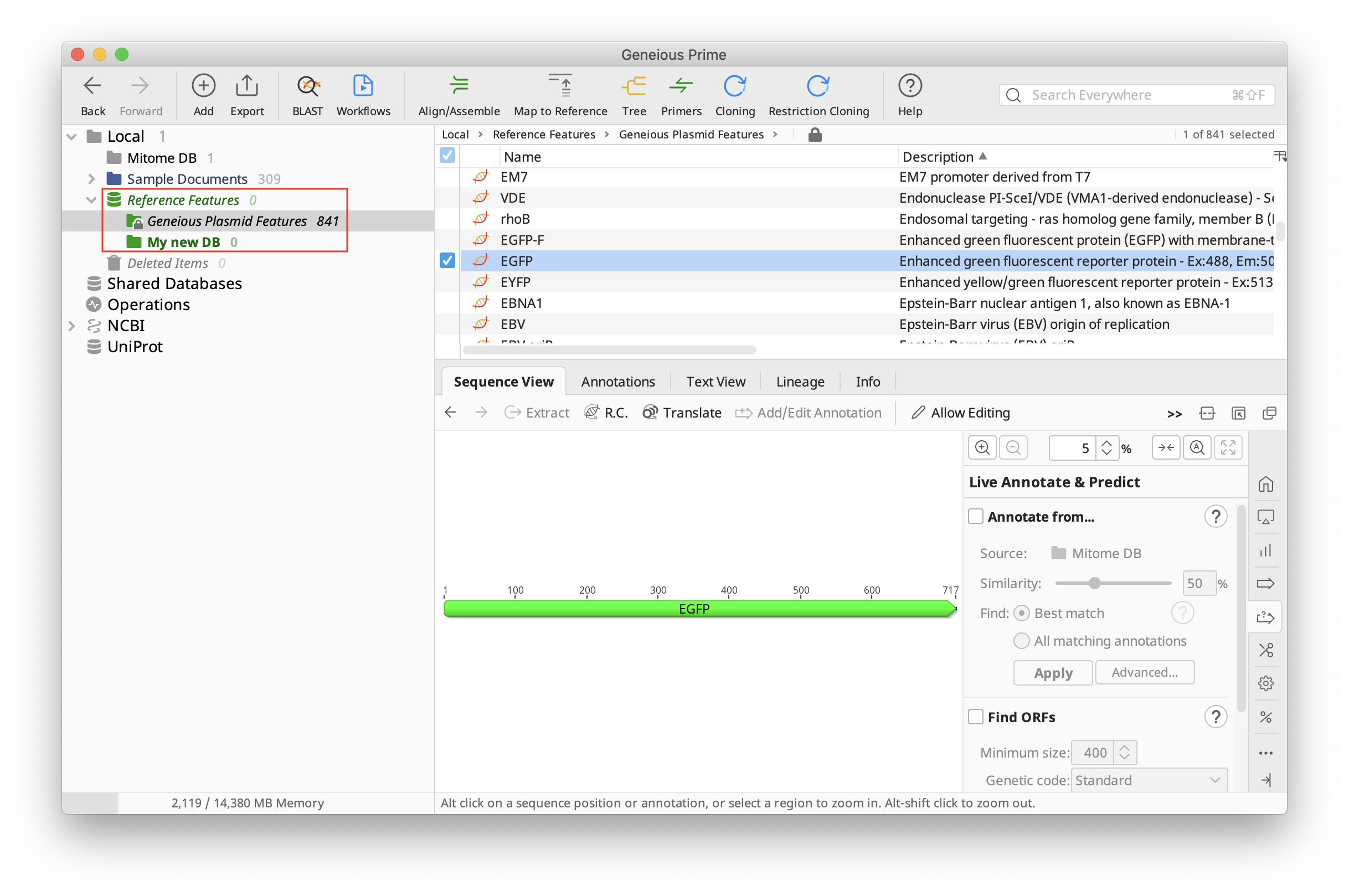 Annotating Your Sequence From A Custom Annotation Database Geneious