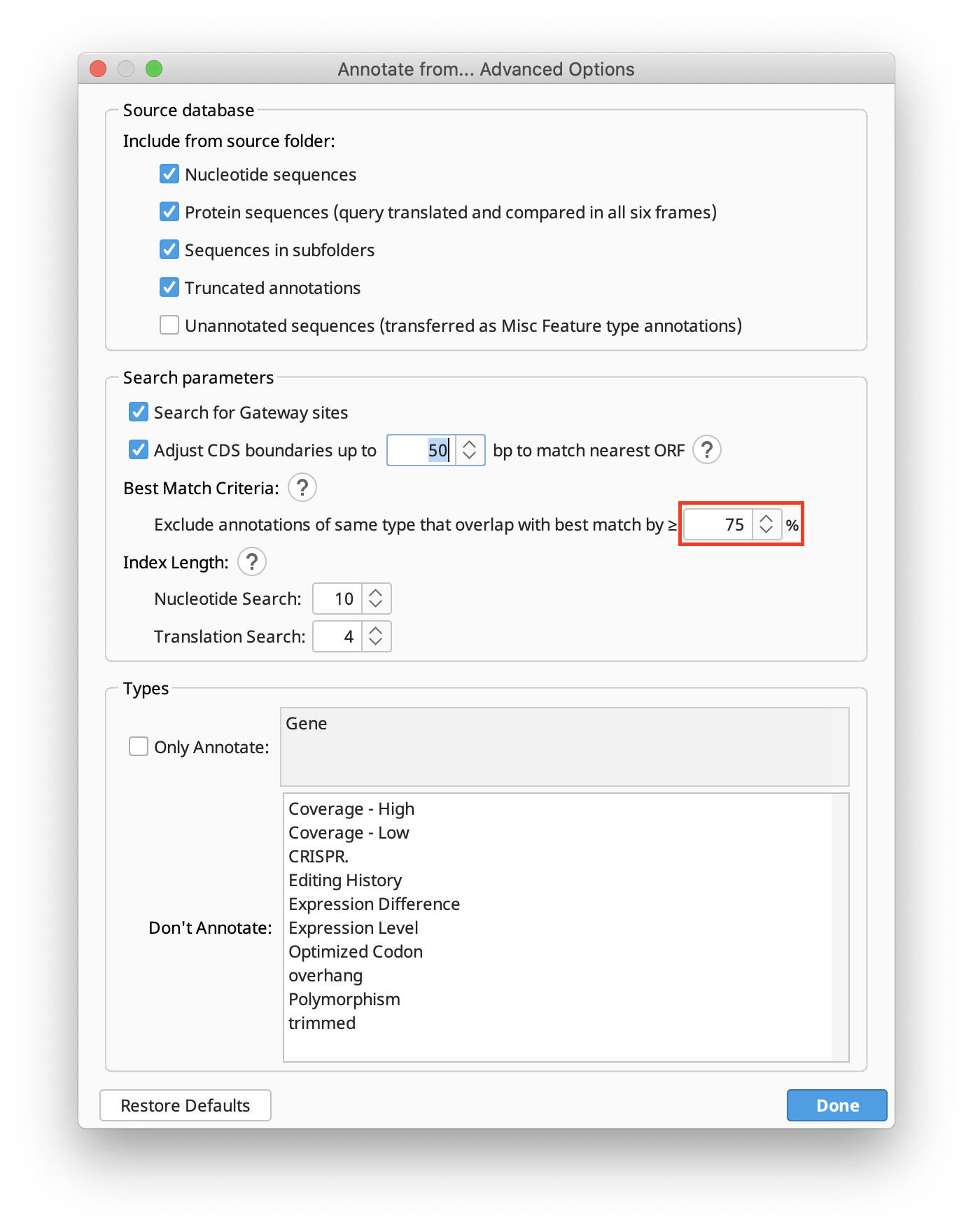 Annotating Your Sequence From A Custom Annotation Database Geneious