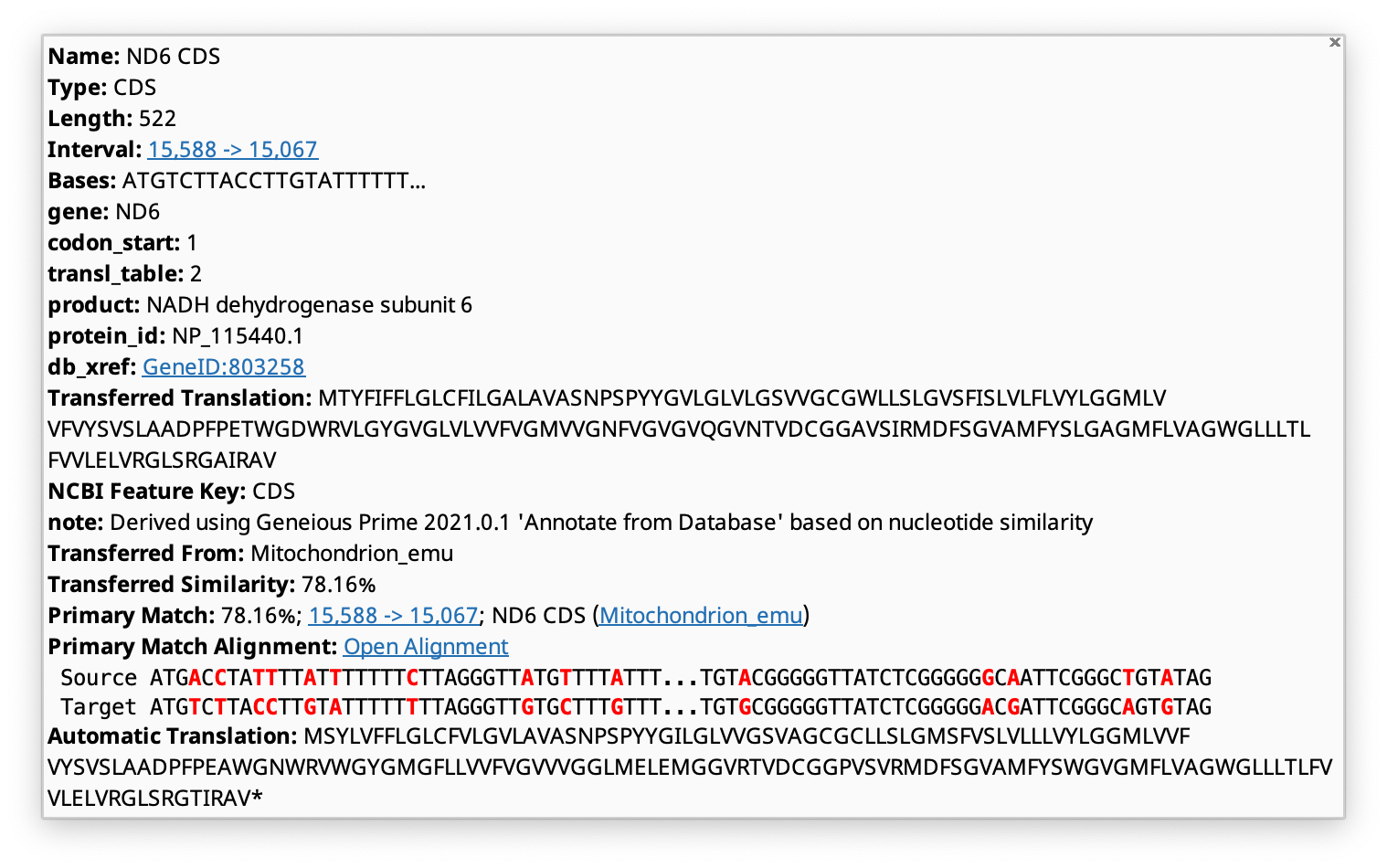 Annotating Your Sequence From A Custom Annotation Database Geneious