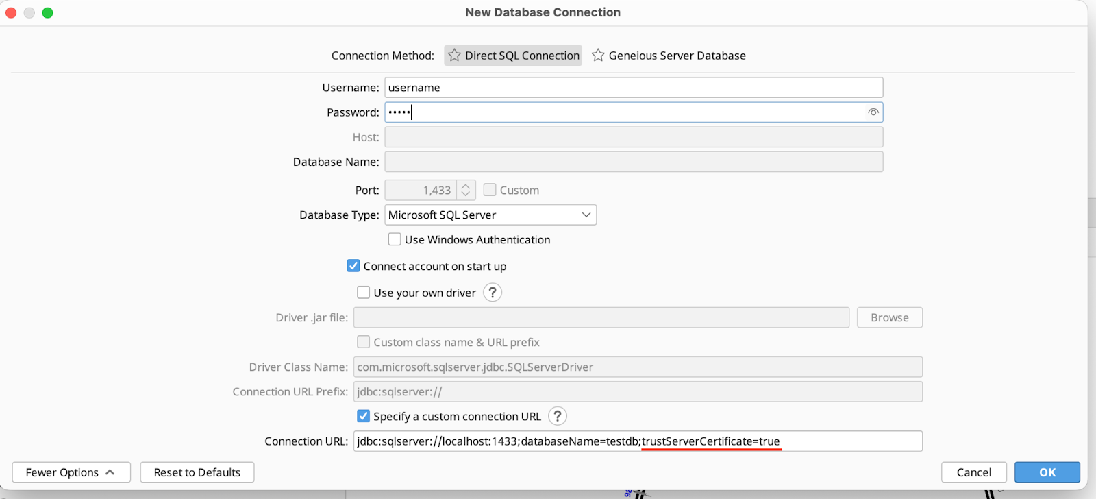 MS SQL Shared Database connection – Geneious